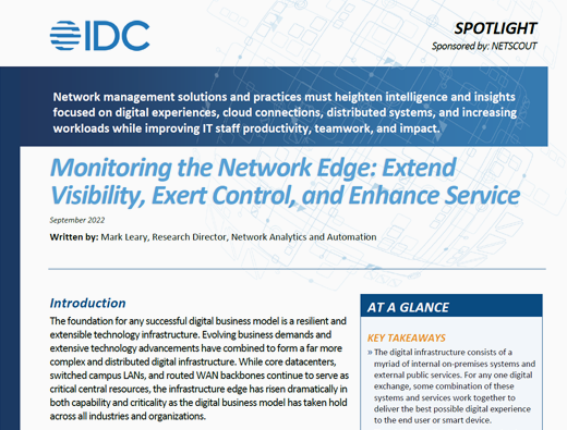 Monitoring The Network Edge Extend Visibility Exert Control And Enhance Service Netscout
